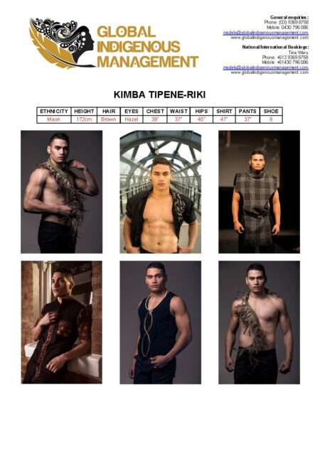 Maori Male Model Kimba Tipene-Riki